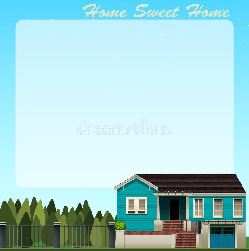 A blue house stock vector. Illustration of resident, green - 47854666