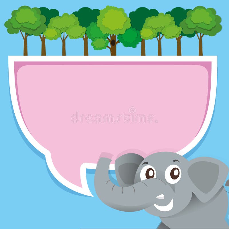 Border with Elephant Calves Stock Vector - Illustration of elephants ...