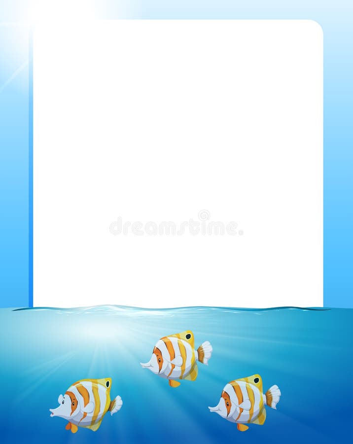 Border Design with Fish Swimming Stock Vector - Illustration of board ...