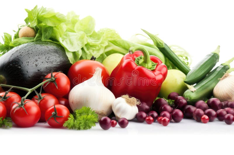Border Design of Fresh Vegetables, Isolated on White. AI Generated ...