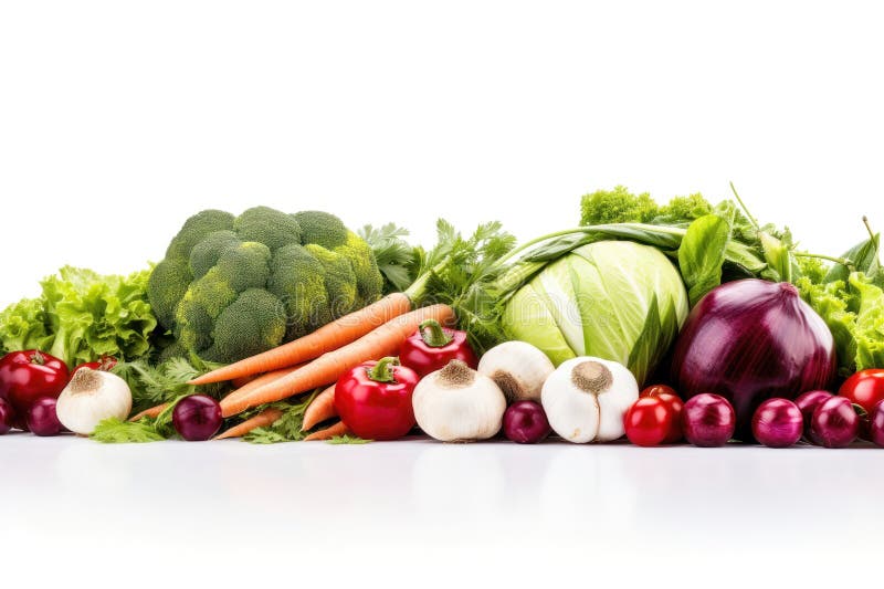 Border Design of Fresh Vegetables, Isolated on White. AI Generated ...