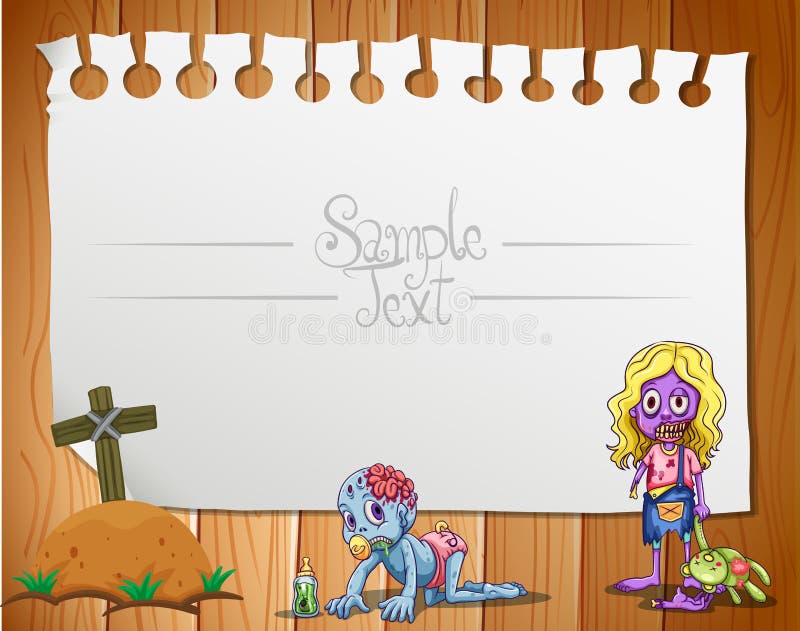 Border design with zombies stock vector. Illustration of clipart - 64022805