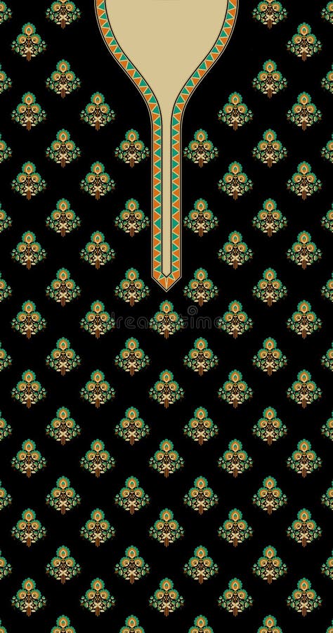 Border Digital Textile Flowers and Different Element Baroque Style ...