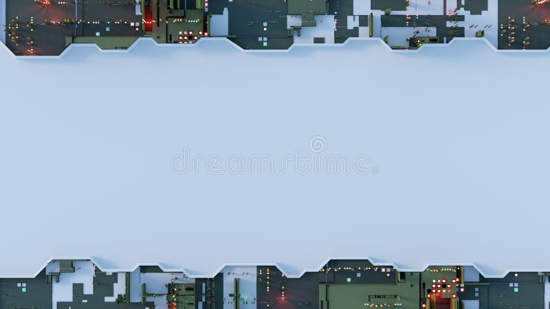 Border of Electronics Technology Plate and Free Space 3D Rendering ...