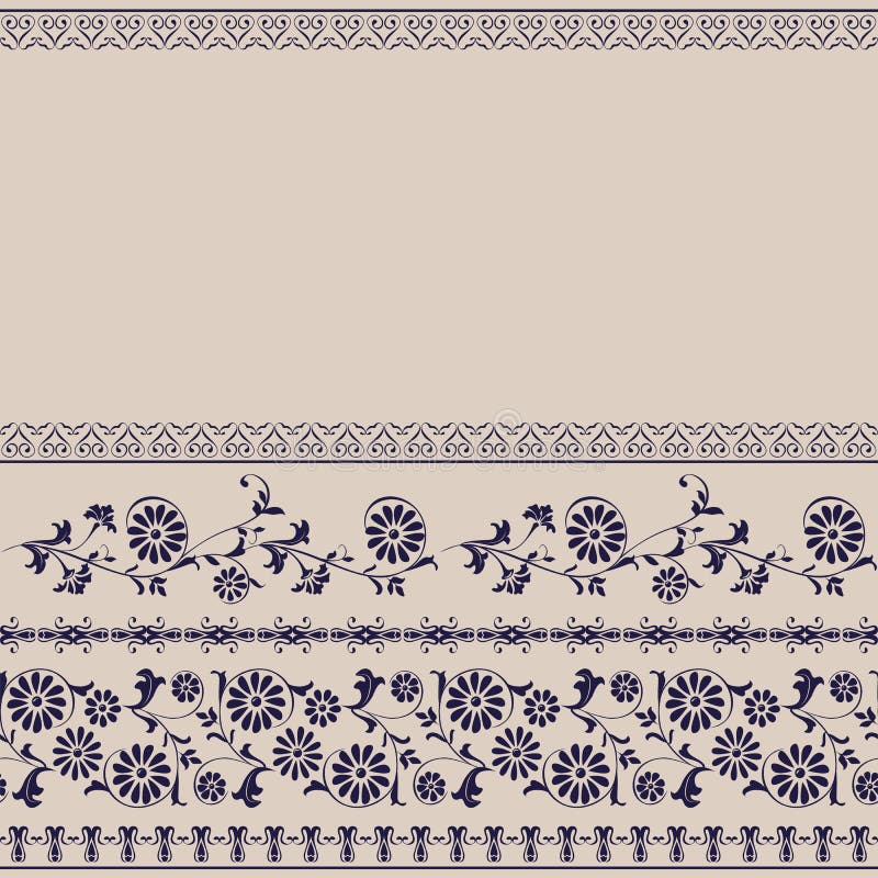 Border floral pattern edge stock vector. Illustration of floral - 50669090