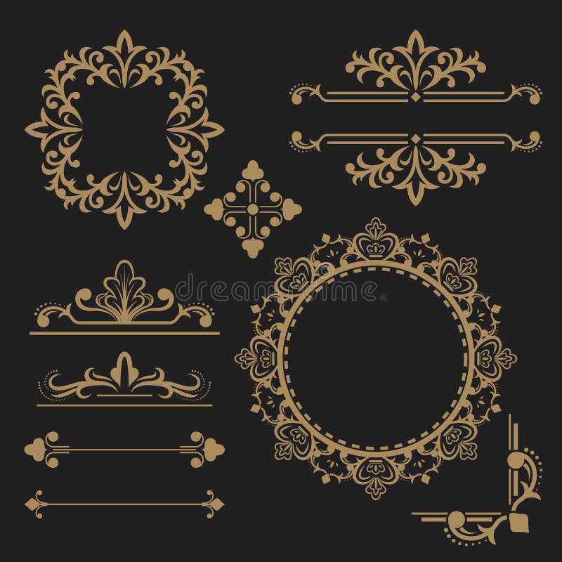 Border and Frame Collection Set Stock Illustration - Illustration of ...
