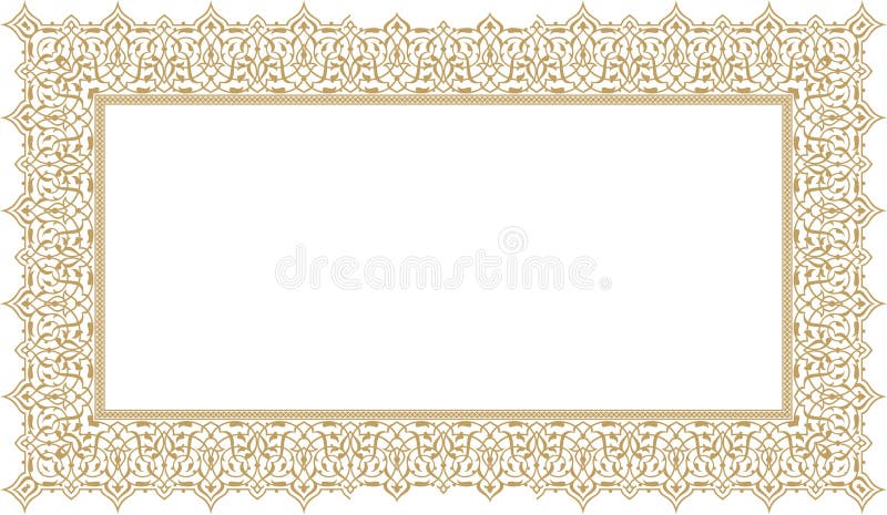 A Border Frame. Elements in Eastern Style. Floral Border. Ornamental ...