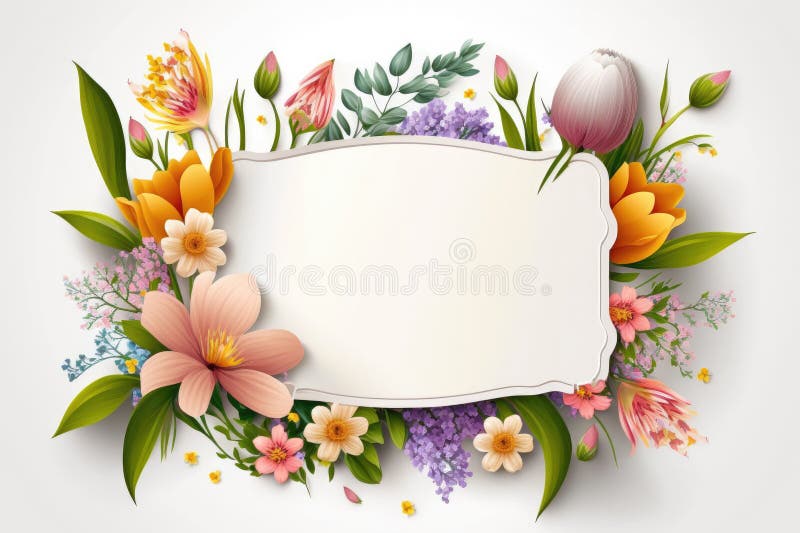 Border Frame with Floral Pattern Generative AI Stock Illustration ...