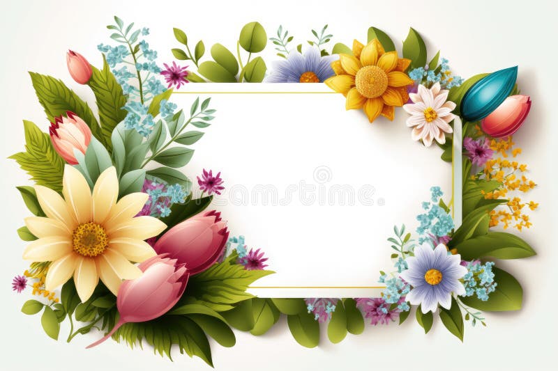 Border Frame with Floral Pattern Generative AI Stock Illustration ...