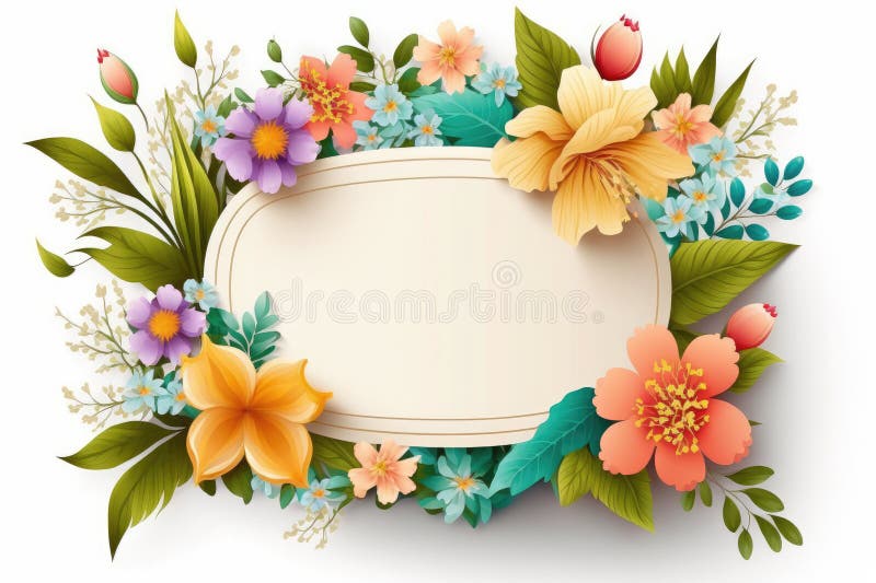 Border Frame with Floral Pattern Generative AI Stock Illustration ...