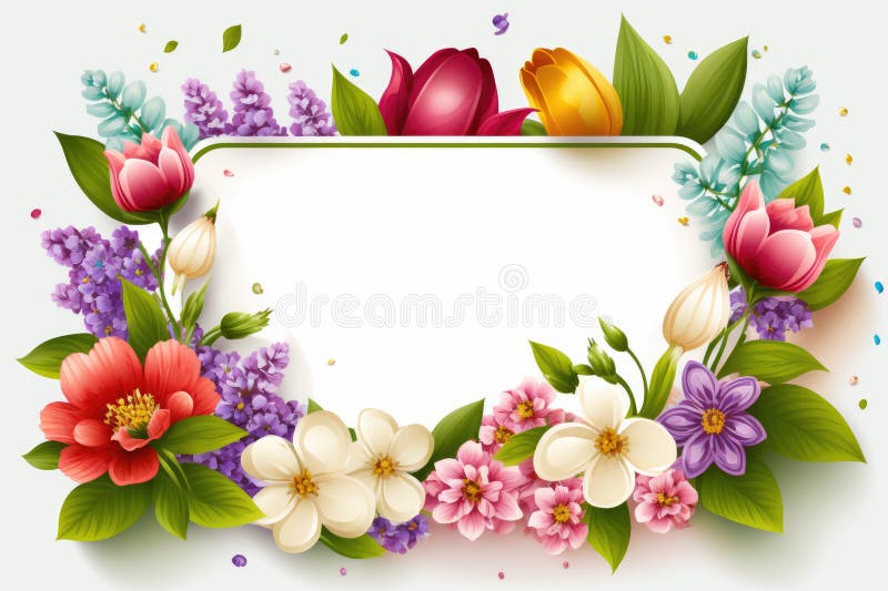 Border Frame with Floral Pattern Generative AI Stock Illustration ...