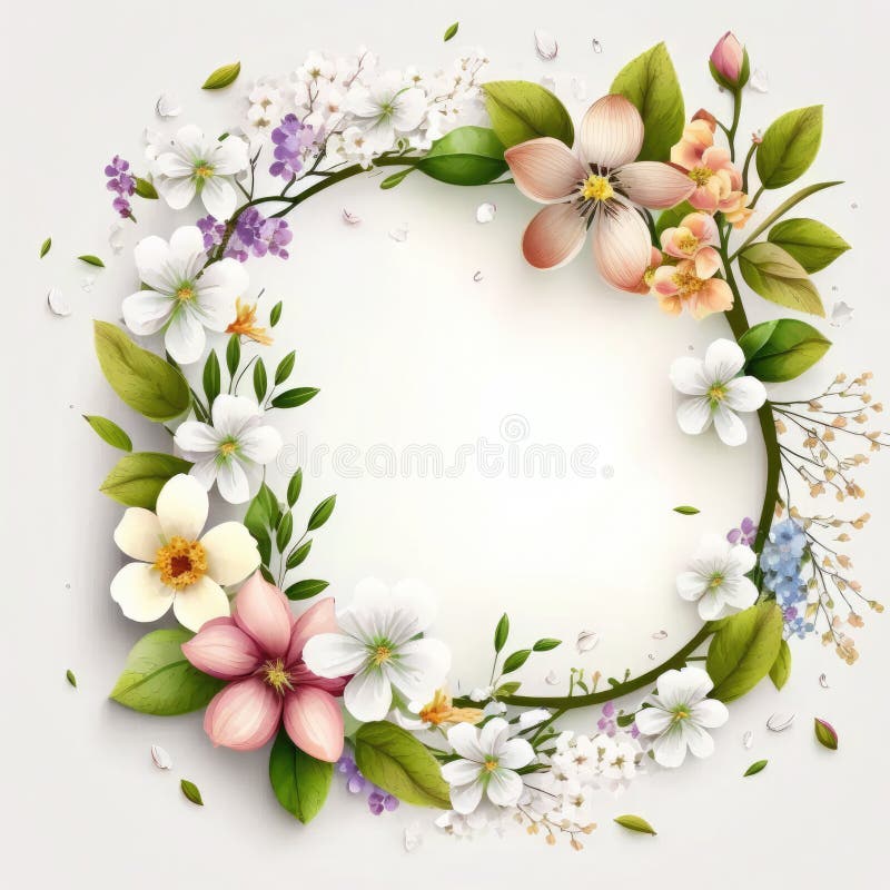 Border Frame with Floral Pattern Generative AI Stock Illustration ...