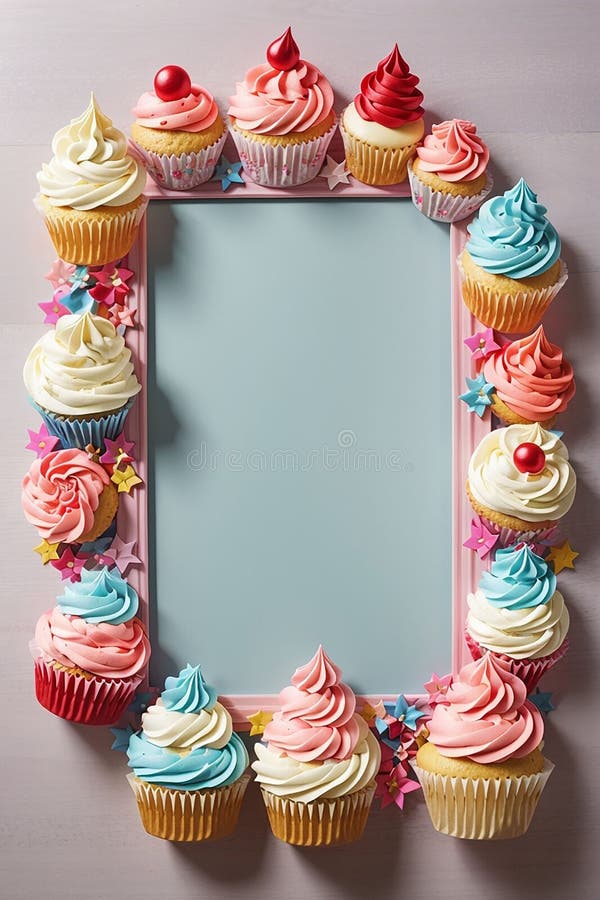 Border Frame that Has Cupcakes Design, Cupcake Frames, Cupcake Borders ...