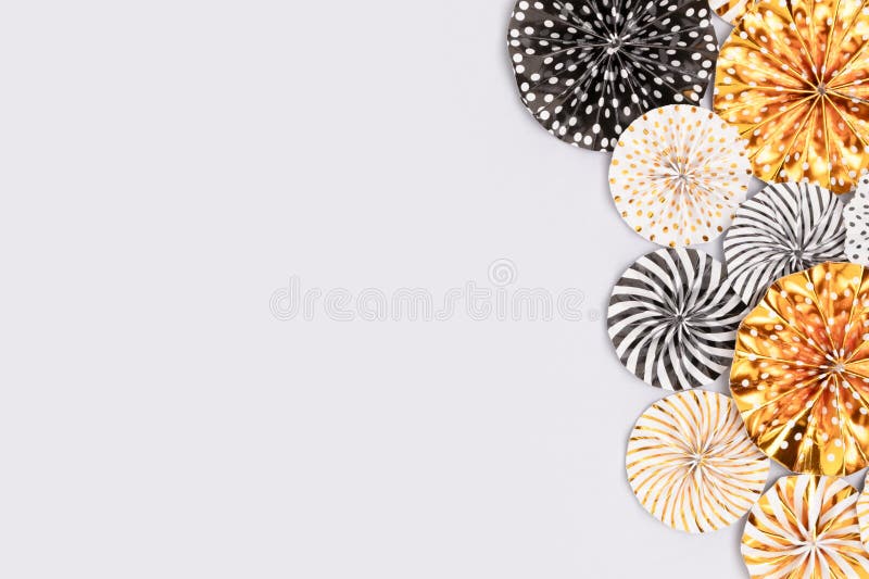 Border Frame Made of Colorful Paper Fans. Stock Photo - Image of ...