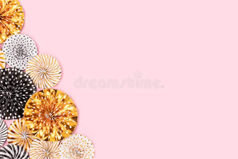 Border Frame Made of Colorful Paper Fans. Stock Illustration ...