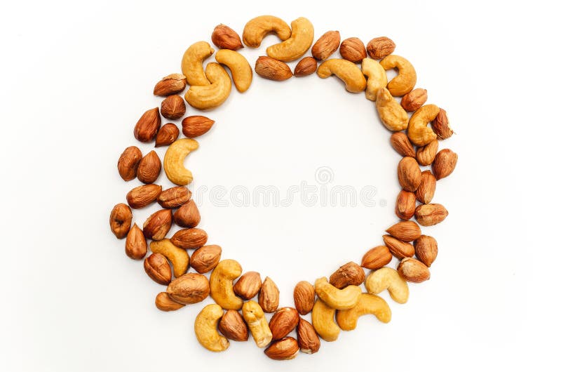 The Border Frame is Made of Mix of Nuts Stock Image - Image of flat ...