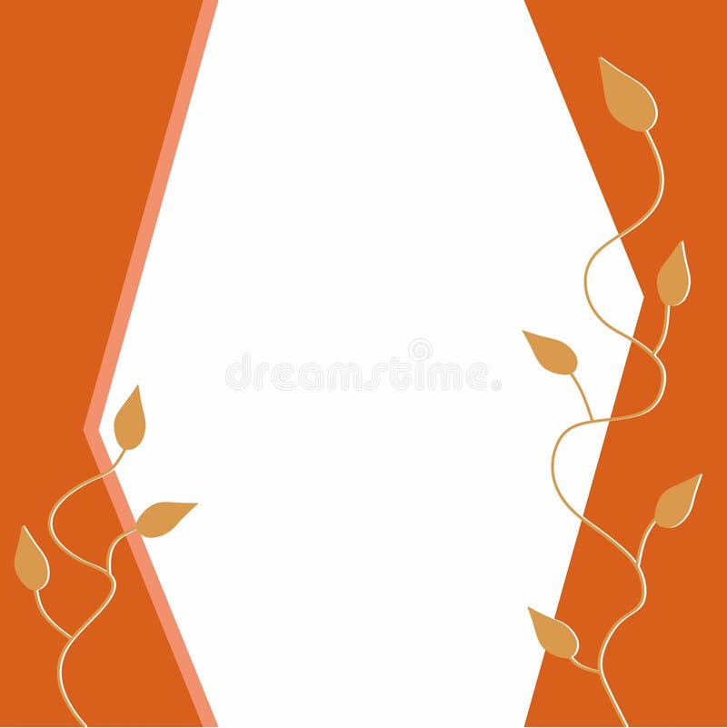 Border or Frame. Orange Shapes. Empty Space for Text. Nature Ornaments ...