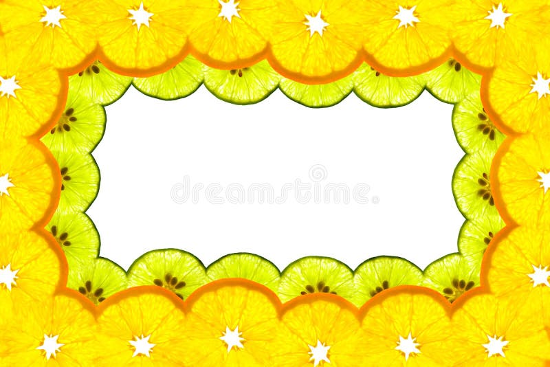 Border Frame of Sliced Orange and Lime Stock Image - Image of orange ...