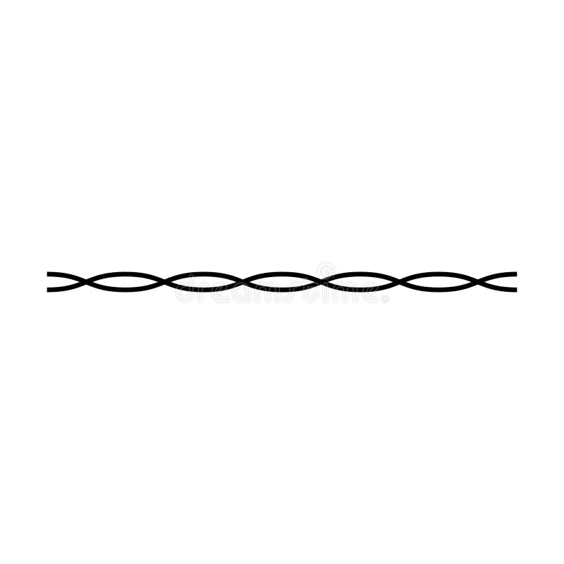 Border Frame Wavy Line Divider, Geometric Shape Element, Horizontal ...