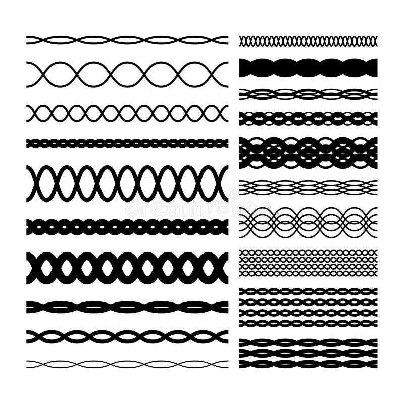 Border Frame Wavy Line Divider, Geometric Shape Element, Horizontal ...