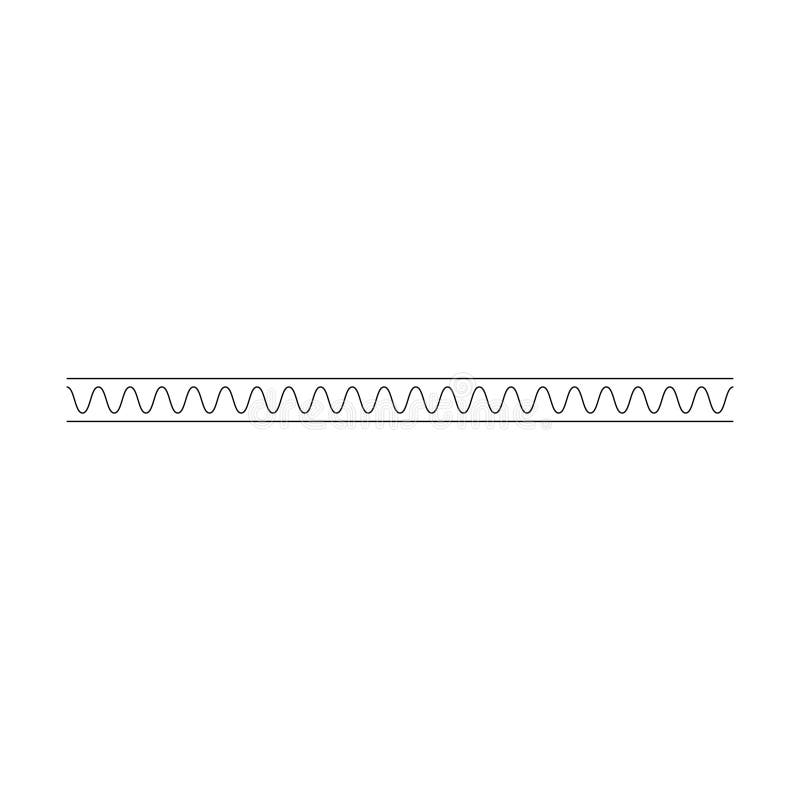 Border Frame Wavy Line Divider, Geometric Shape Element, Horizontal ...