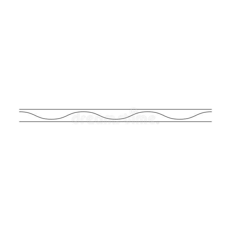 Border Frame Wavy Line Divider, Geometric Shape Element, Horizontal ...