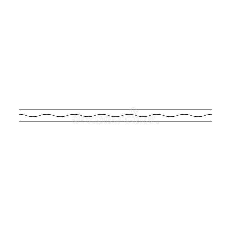Border Frame Wavy Line Divider, Geometric Shape Element, Horizontal ...