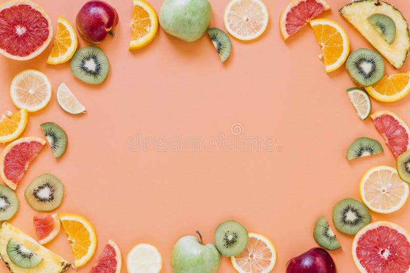 Border from Fresh Fruits. High Quality Photo Stock Image - Image of ...