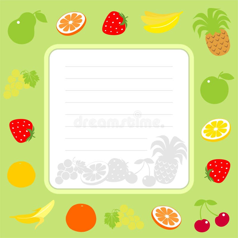 Border with fruits stock vector. Illustration of graphic - 12685415