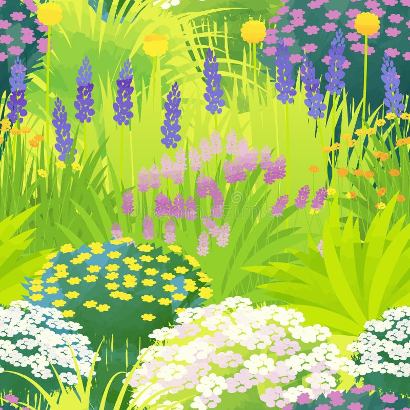 Border garden stock vector. Illustration of yard, lavender - 87339554