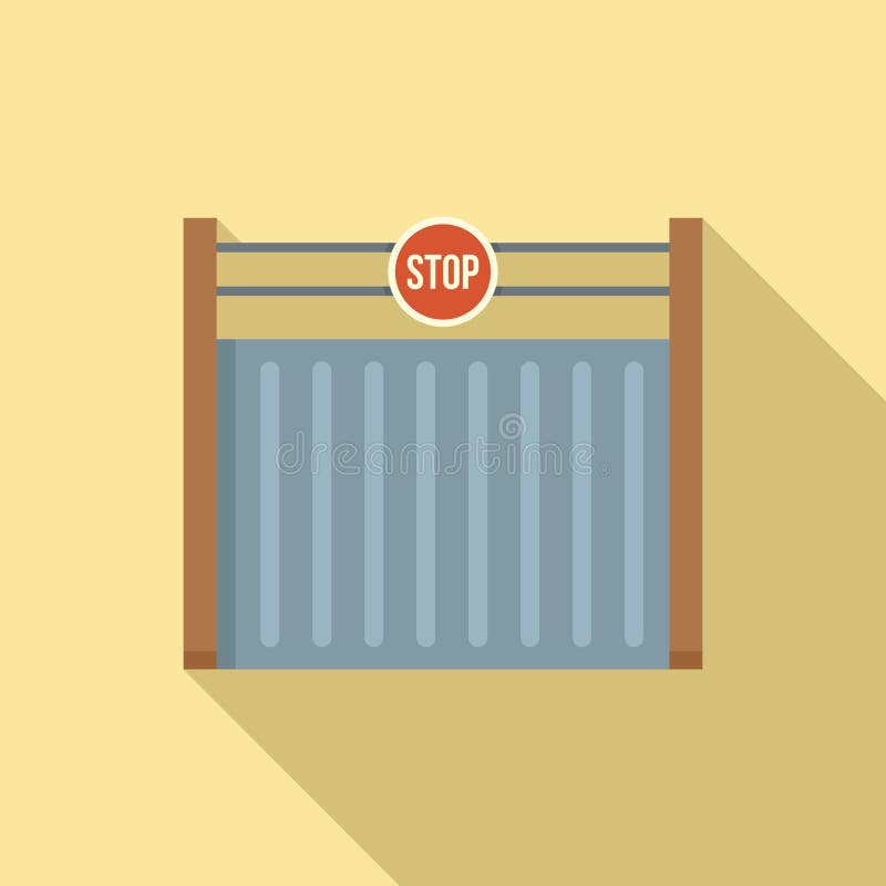 Border Gate Icon, Flat Style Stock Vector - Illustration of barricade ...