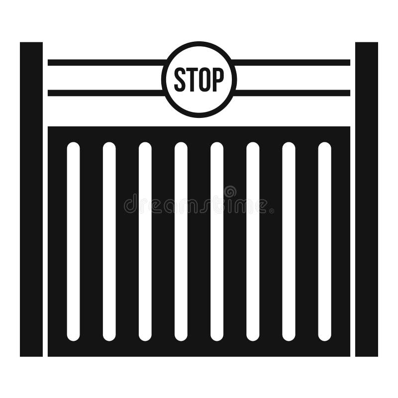 Border Gate Icon, Simple Style Stock Vector - Illustration of check ...
