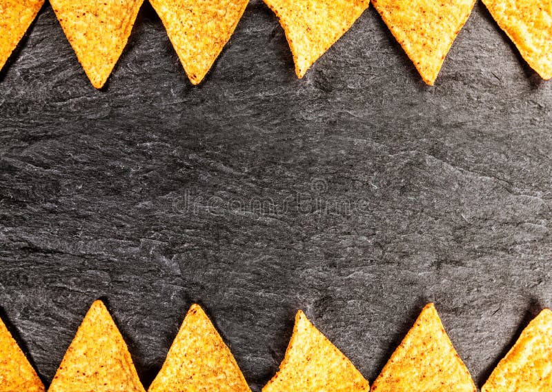 Border of Golden Crisp Nachos Stock Image - Image of fried, nachos ...