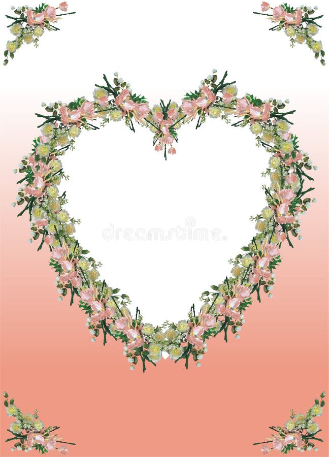 Border, heart stock illustration. Illustration of bouquet - 3010419