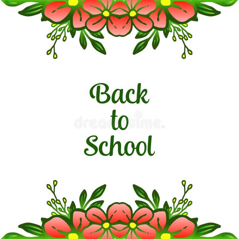 Border of Leaf Flower Frame, for Template Decoration of Card Back To ...