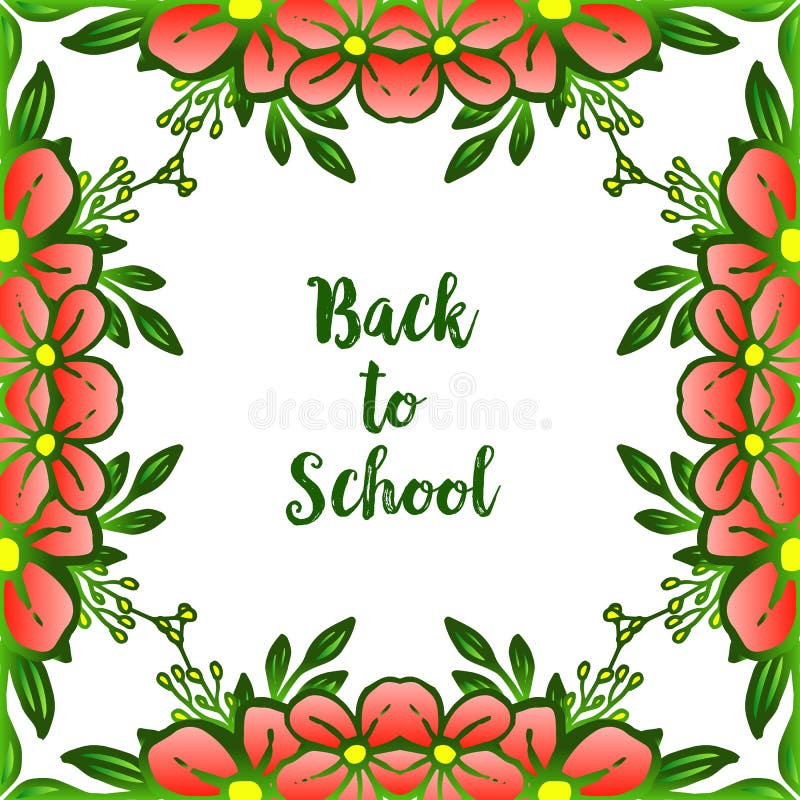 Border of Leaf Flower Frame, for Template Decoration of Card Back To ...