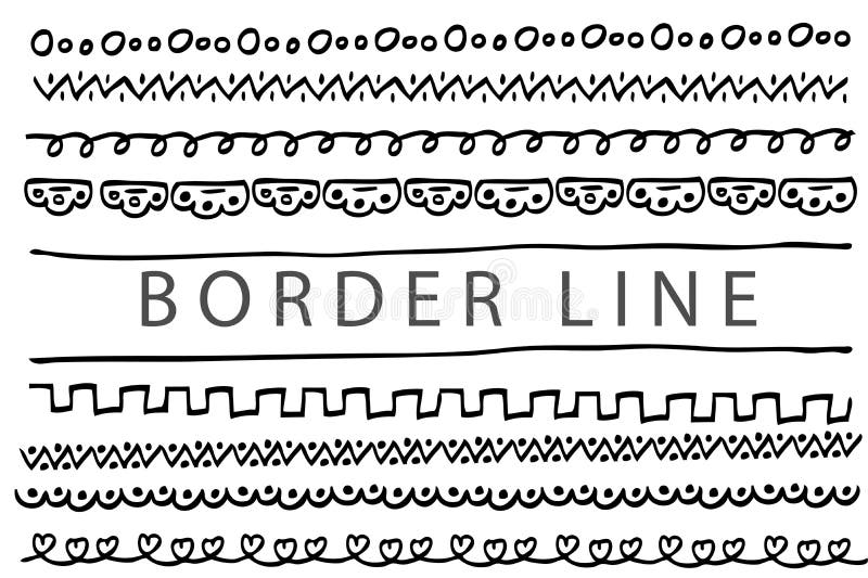 Border Line - Dot, Triangle and Others, Isolated on White, Stock Vector ...