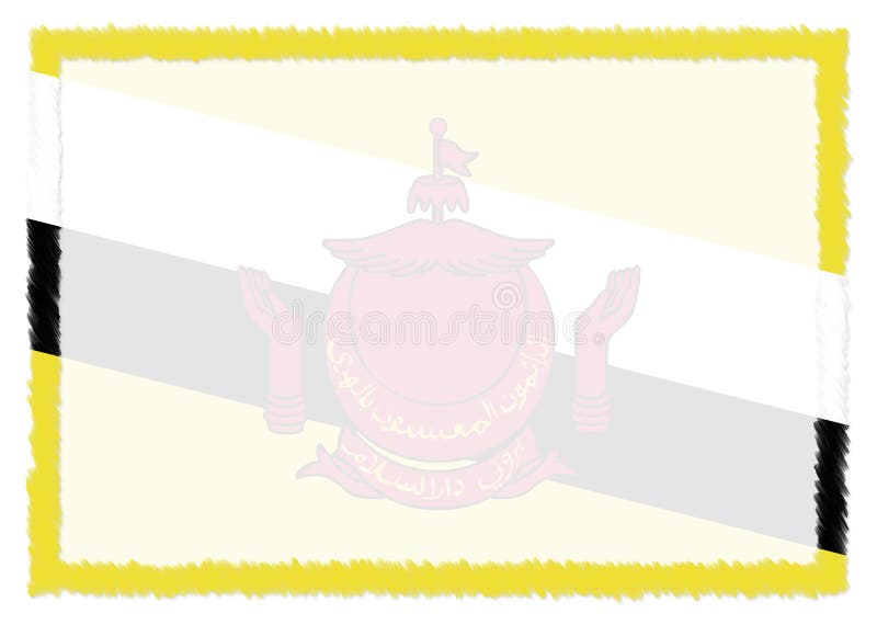 Border Made with Brunei National Flag Stock Illustration - Illustration ...