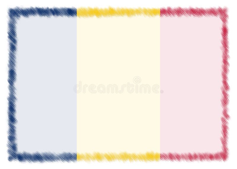 Border Made with Chad National Flag Stock Illustration - Illustration ...