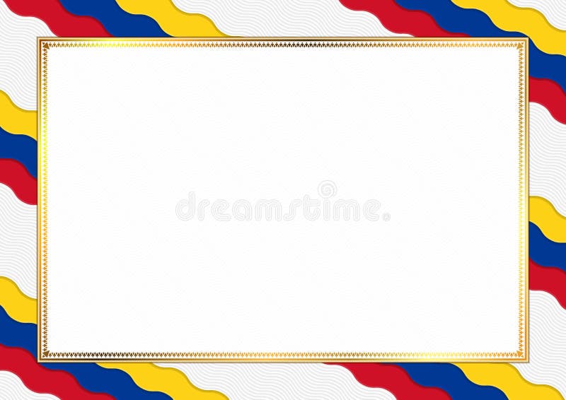 Border Made with Colombia National Colors Stock Vector - Illustration ...