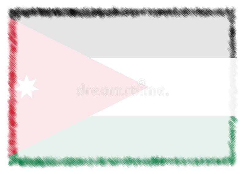 Border Made with Jordan National Flag Stock Illustration - Illustration ...