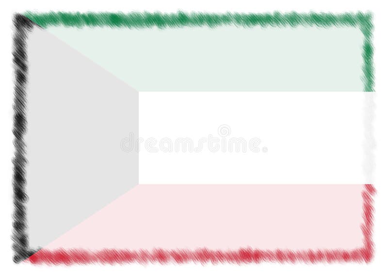 Border Made with Kuwait National Flag Stock Illustration - Illustration ...