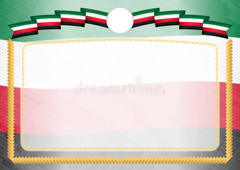 Border Made with Kuwait National Flag Stock Vector - Illustration of ...