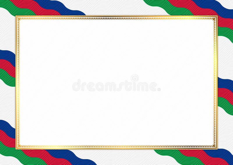 Border Made with Namibia National Colors Stock Vector - Illustration of ...