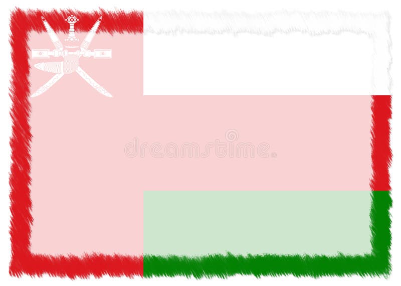 Border Made with Oman National Flag Stock Illustration - Illustration ...