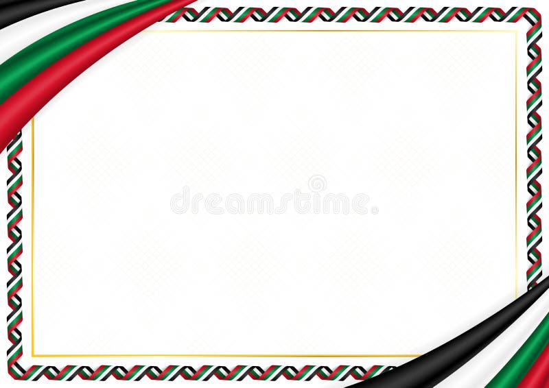 Border Made with Palestine National Colors Stock Vector - Illustration ...