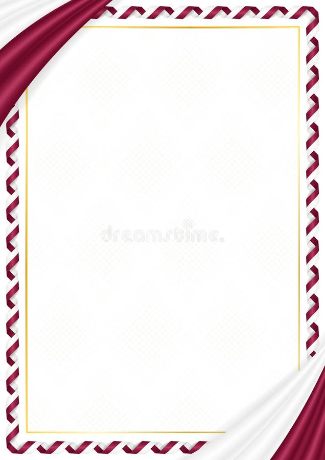 Border Made with Qatar National Colors Stock Vector - Illustration of ...