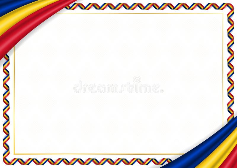 Frame and Border of Ribbon with the Colors of the Romania Flag Stock ...