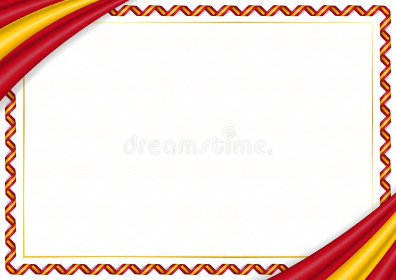 Border Made with Spain National Colors Stock Vector - Illustration of ...