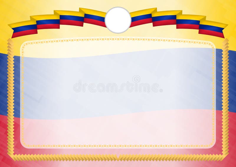 Frame and Border of Ribbon with Venezuela Flag, Template Elements for ...